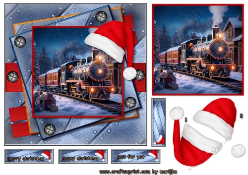 Male card Christmas Train 3 - CUP1256918_936 | Craftsuprint