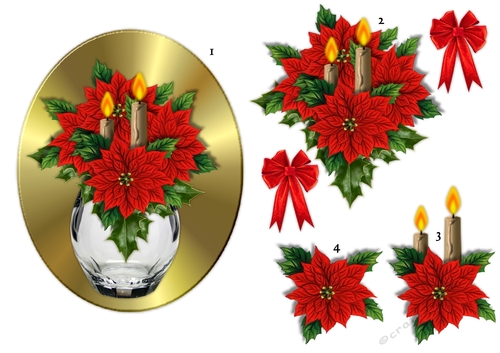 Oval Topper Poinsettias Bouquet - CUP1262605_936 | Craftsuprint