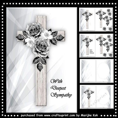 A5 Sympathy Cross & Roses - CUP1275489_936 | Craftsuprint