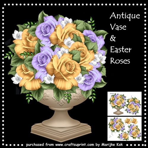 Antique Vase & easter Roses Mini Kit - CUP1285692_936 | Craftsuprint