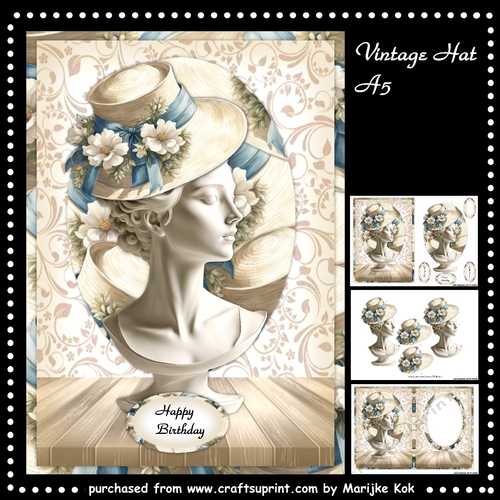 Vintage Hat A5 Mini KIt - CUP1312454_936 | Craftsuprint