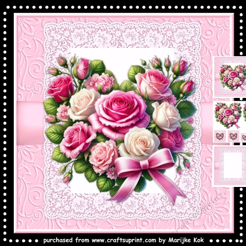 Lovely Pink Roses Heart Mini Kit - CUP1356505_936 | Craftsuprint