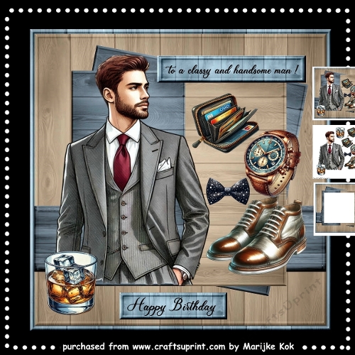 Male Card Gentleman Mini Kit - CUP1359923_936 | Craftsuprint