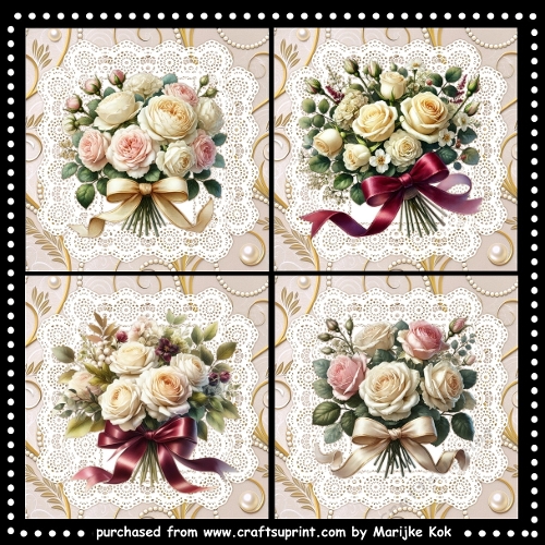 Card Toppers Wedding Bouquet Kit - CUP1361461_936 | Craftsuprint