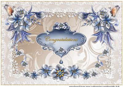 A4 Silver Bleu Congratulations - CUP279724_936 | Craftsuprint
