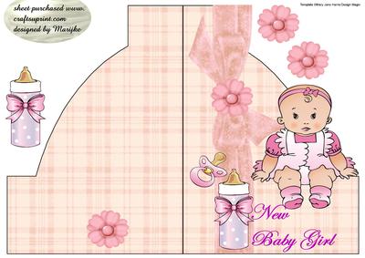 New Baby Girl Shape Card - CUP284285_936 | Craftsuprint
