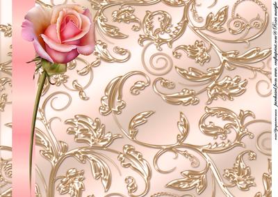 A4 Backing Paper Romantic Roses Brocade - CUP341342_936 | Craftsuprint