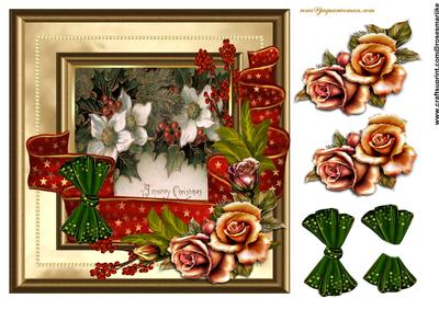 Vintage Christmas Roses - CUP376012_936 | Craftsuprint