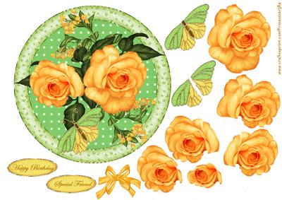 Yellow Roses Round Topper - CUP388602_936 | Craftsuprint