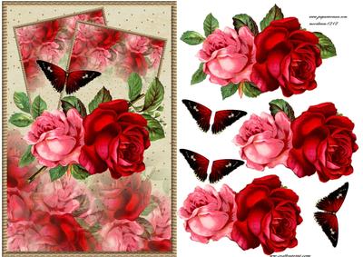 Vintage Red Roses All Occasions - CUP435674_936 | Craftsuprint