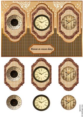 3 Panel Vintage Clocks Male Card - CUP544331_936 | Craftsuprint
