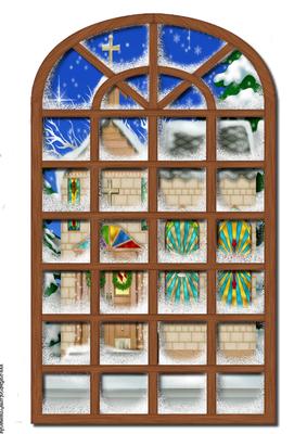A4 Christmas Church Window - CUP554585_936 | Craftsuprint