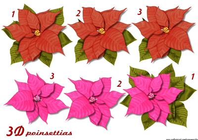 Poinsettia Red & Pink 3D - CUP563729_936 | Craftsuprint