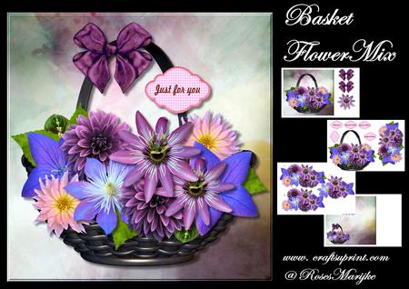 Mini Kit Basket Flower Mix - CUP568178_936 | Craftsuprint