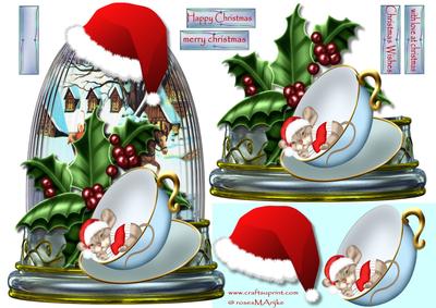 Mouse in Teacup Globe Christmas - CUP584039_936 | Craftsuprint