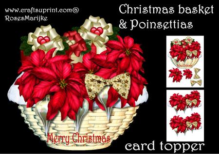 Christmas Basket Poinsettias - CUP585823_936 | Craftsuprint