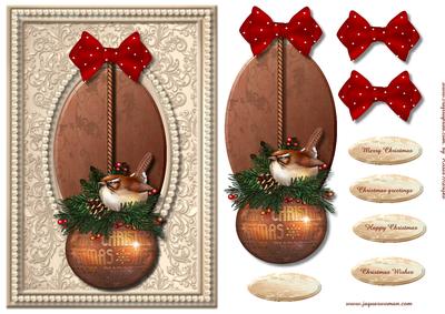 Christmas Bauble in Pearl Frame - CUP620310_936 | Craftsuprint