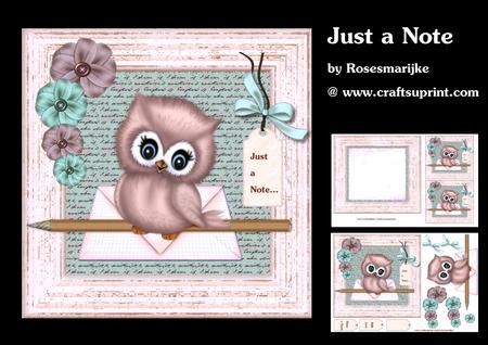 Cute Owl Just a Note Mini Kit - CUP624111_936 | Craftsuprint