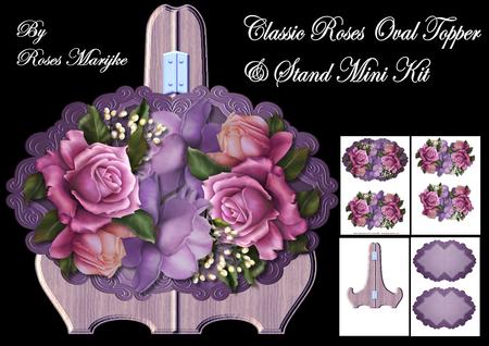 Classic Roses Oval Topper & Stand Mini Kit - CUP624455_936 | Craftsuprint