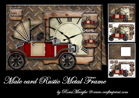 Mini Kit Male Card Rustic Metal Frame - CUP628895_936 | Craftsuprint