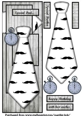 Large Dl Male Card Vintage Tie & Watch - CUP643910_936 | Craftsuprint