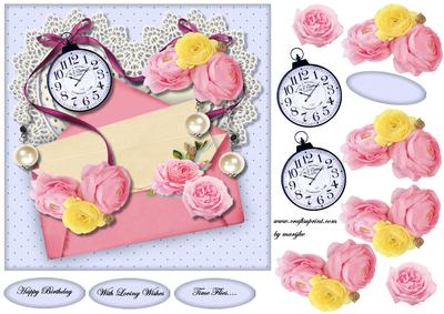 Vintage Letter Time Flies - - CUP665435_936 | Craftsuprint