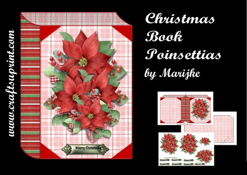 Book Christmas poinsettias Mini Kit - CUP724778_936 | Craftsuprint