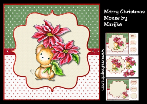 Merry Christmas Mouse Mini Kit - CUP743922_936 | Craftsuprint