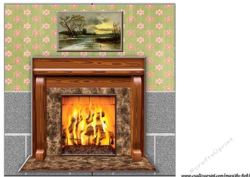 Backing Paper Fireplace 4 - CUP750188_936 | Craftsuprint