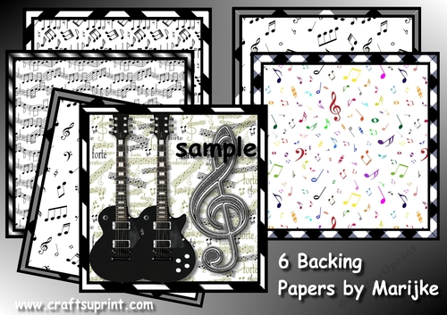 6 Music Backing Papers - CUP784562_936 | Craftsuprint