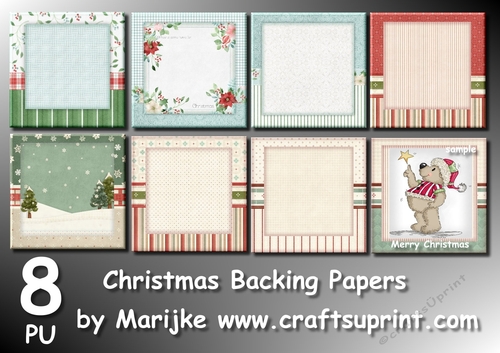 8 Christmas Backing Papers - CUP796669_936 | Craftsuprint