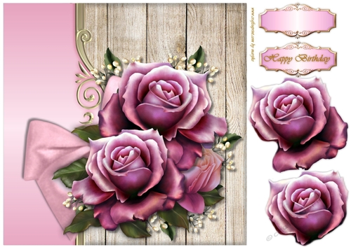 Pink Roses Topper - CUP799500_936 | Craftsuprint