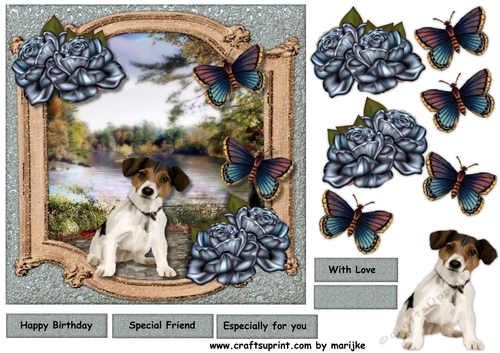 Cute Puppy in Vintage Frame - CUP813266_936 | Craftsuprint
