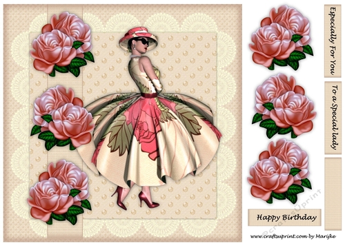 Elegant Lady & Roses - CUP815025_936 | Craftsuprint