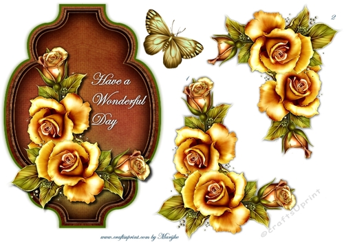 Yellow Roses topper - CUP823034_936 | Craftsuprint