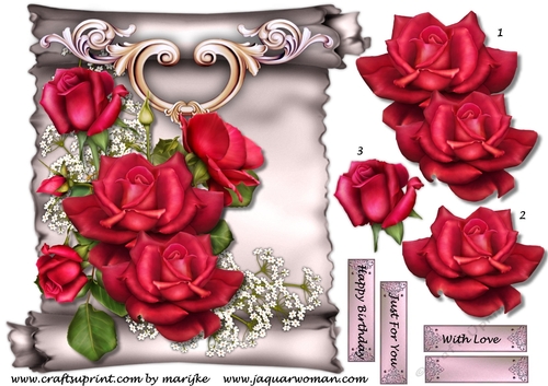 Scroll & Beautiful Roses - CUP824477_936 | Craftsuprint