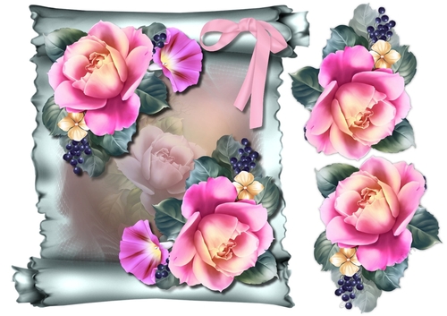 Scroll & Pink Roses - CUP824488_936 | Craftsuprint