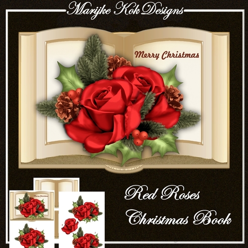 Red Roses Christmas Book Mini Kit - CUP841129_936 | Craftsuprint