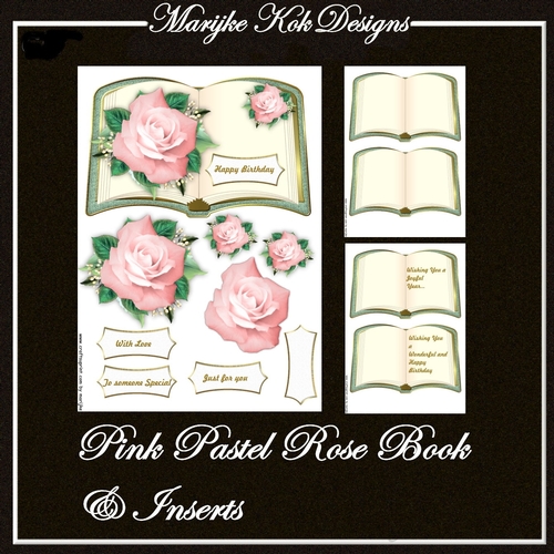 Book Pink pastel Rose Book Mini Kit - CUP860569_936 | Craftsuprint