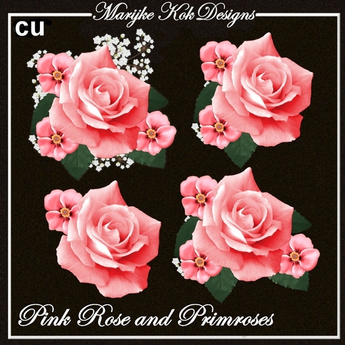 CU Pink Rose & Primroses - CUP862034_936 | Craftsuprint
