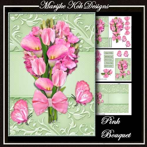 Bouquet Pink Flowers Mini Kit - CUP865599_936 | Craftsuprint