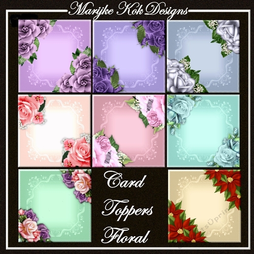 Bumperkit 8 Floral Card Toppers - CUP871017_936 | Craftsuprint