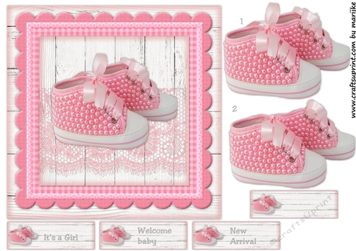 Baby Girl Shoes Quick Card - CUP875097_936 | Craftsuprint