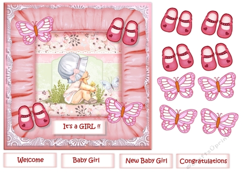 Its a Girl Quick Card - CUP902814_936 | Craftsuprint