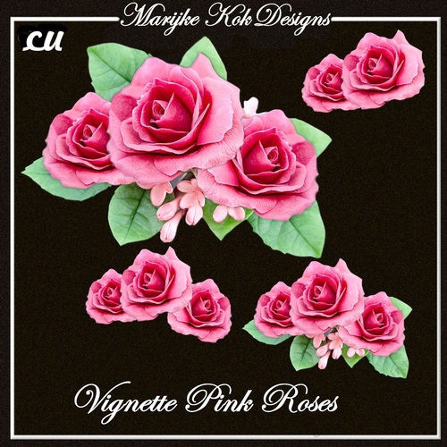 CU Designer Resources Vignette Pink Roses - CUP904917_936 | Craftsuprint