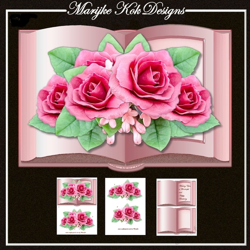 Pink Roses Book - CUP904920_936 | Craftsuprint
