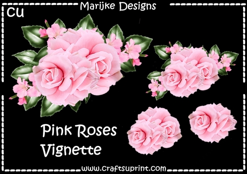 CU Pink Roses Vignette - CUP914960_936 | Craftsuprint