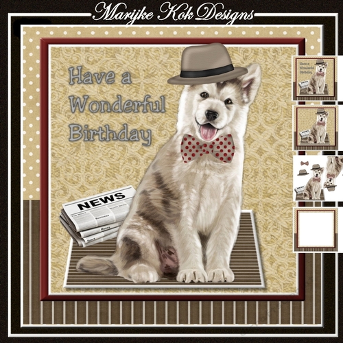 Male Card Birthday Dog - CUP936258_936 | Craftsuprint