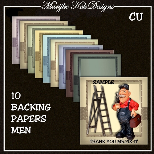 CU 10 Backing Papers Men - CUP948821_936 | Craftsuprint