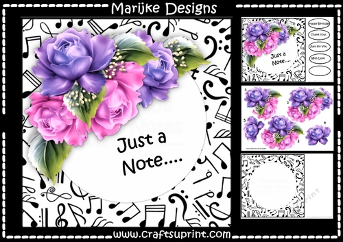 Just a Note Music & Roses Mini Kit - CUP962179_936 | Craftsuprint